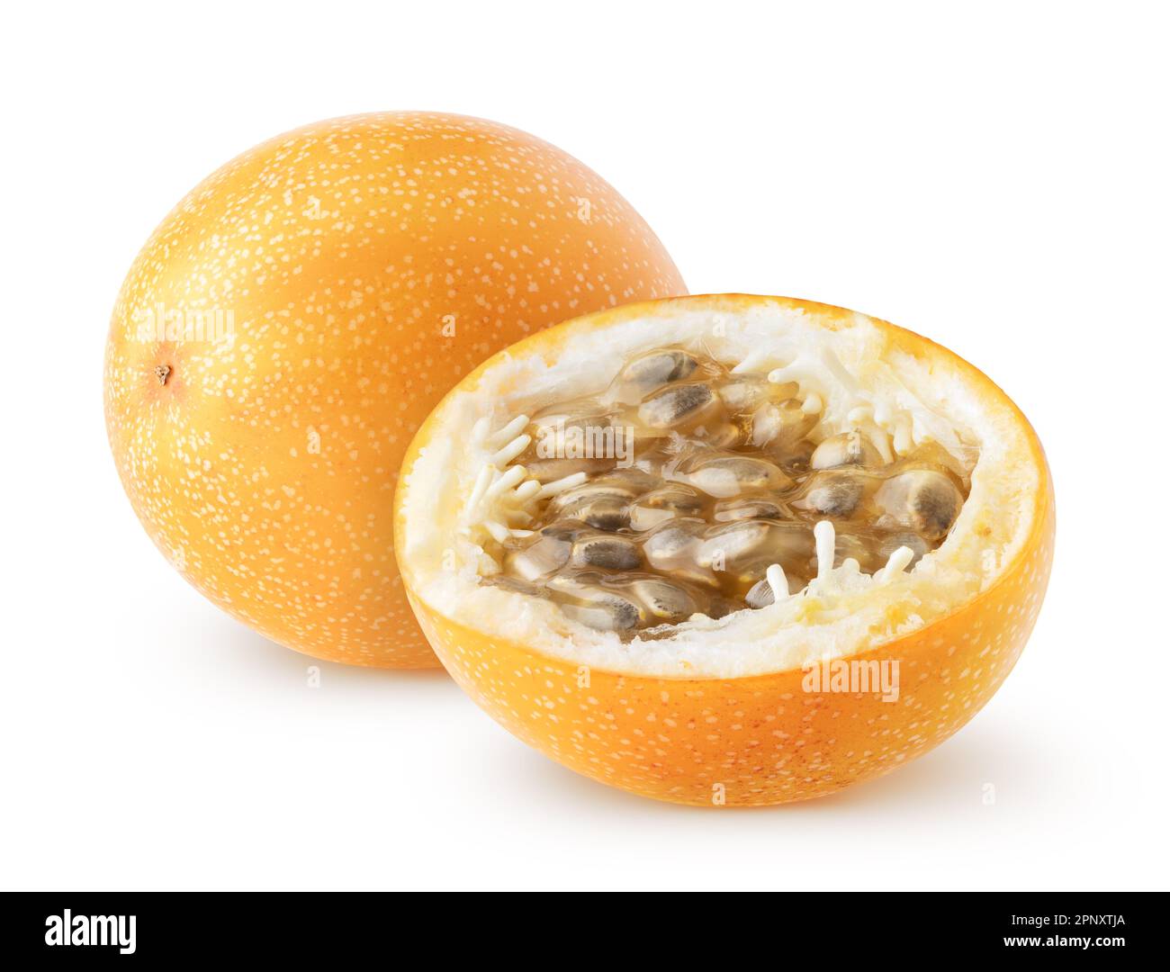 Isolated granadilla fruits. Whole granadilla (grenadia, passion fruit ...
