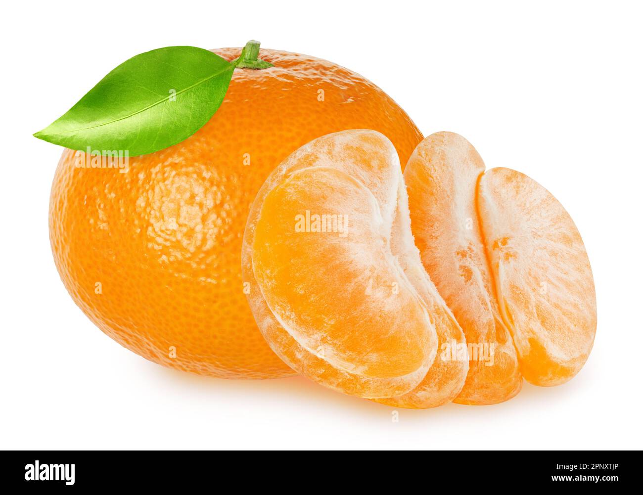 Isolated tangerine or mandarin. Whole and slices of citrus fruit ...