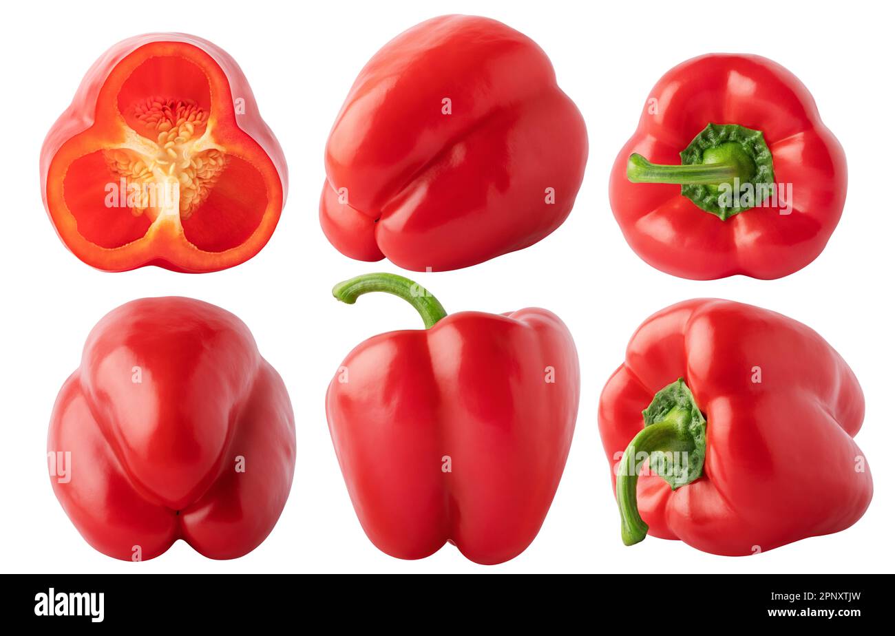 Isolated bell peppers collection. Different shapes of bell peppers ...