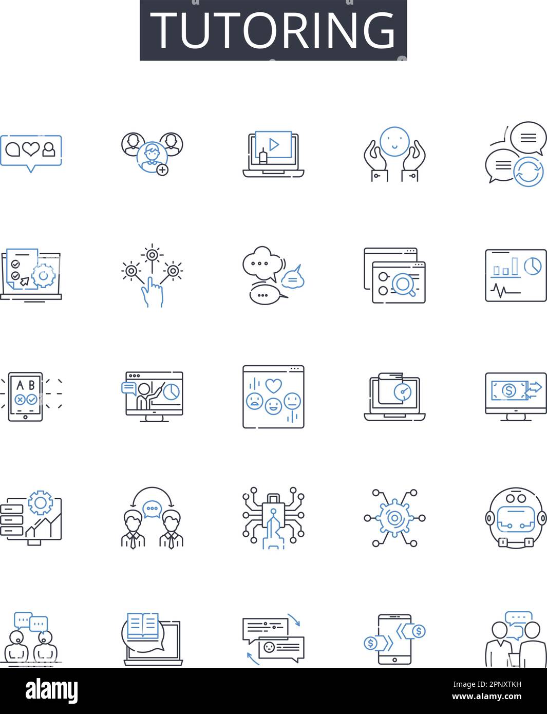 Tutoring line icons collection. Coaching, Mentoring, Advising ...