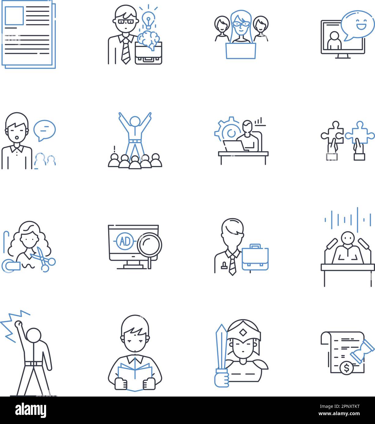 Profession progression line icons collection. Advancement, Growth ... Profession progression line icons collection. Advancement, Growth ...