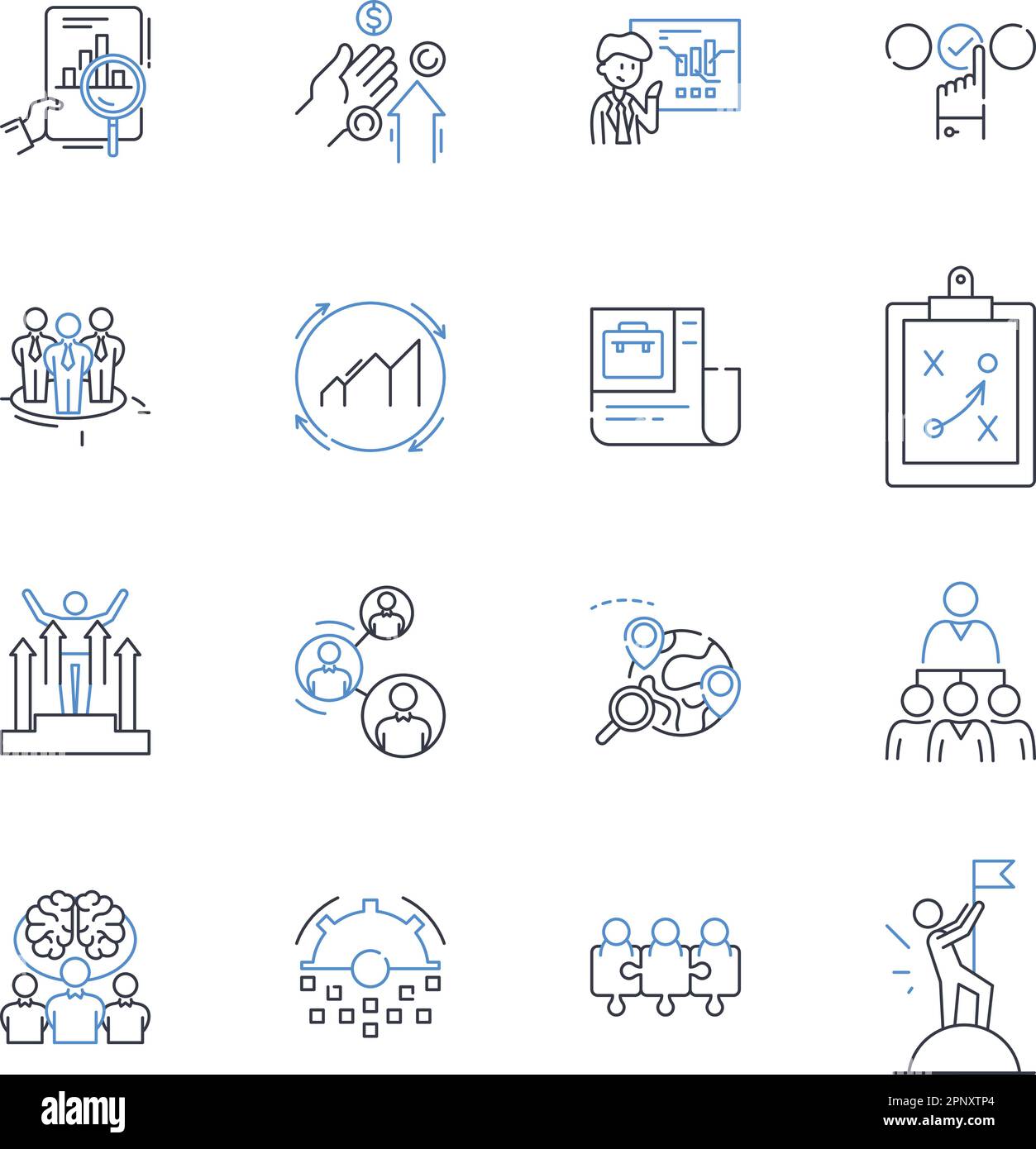 Positioning improvement line icons collection. Analytics, Strategy ...