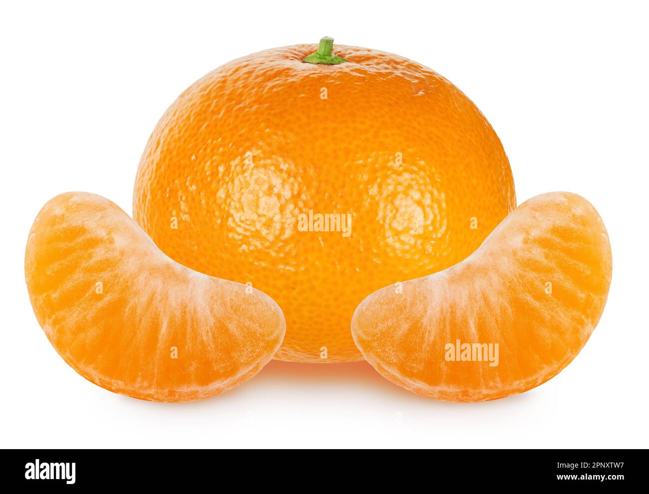 Isolated tangerine or mandarin. Whole and slices of citrus fruit ...