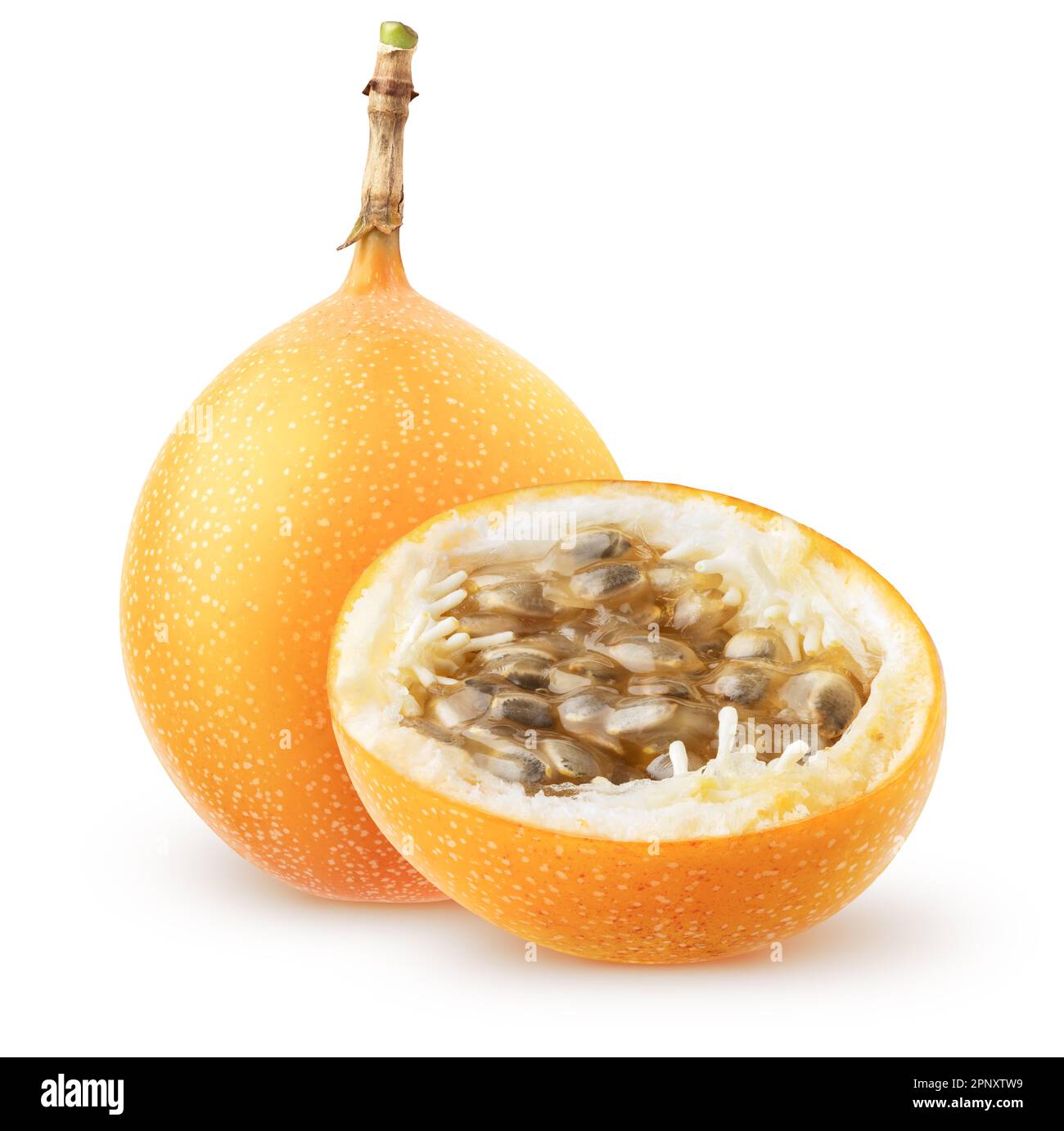 Isolated granadilla fruits. Whole granadilla (grenadia, passion fruit ...