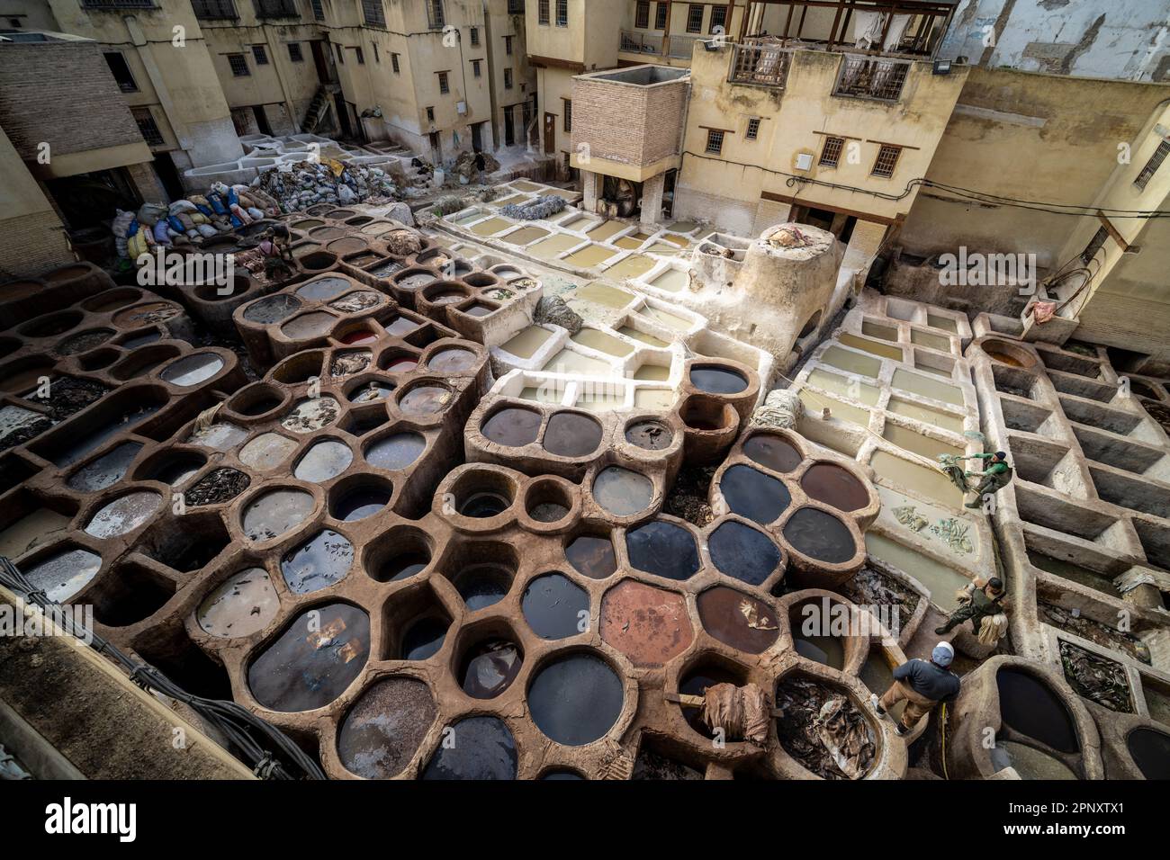 View of the tanneries from a neighboring terrace Stock Photo - Alamy