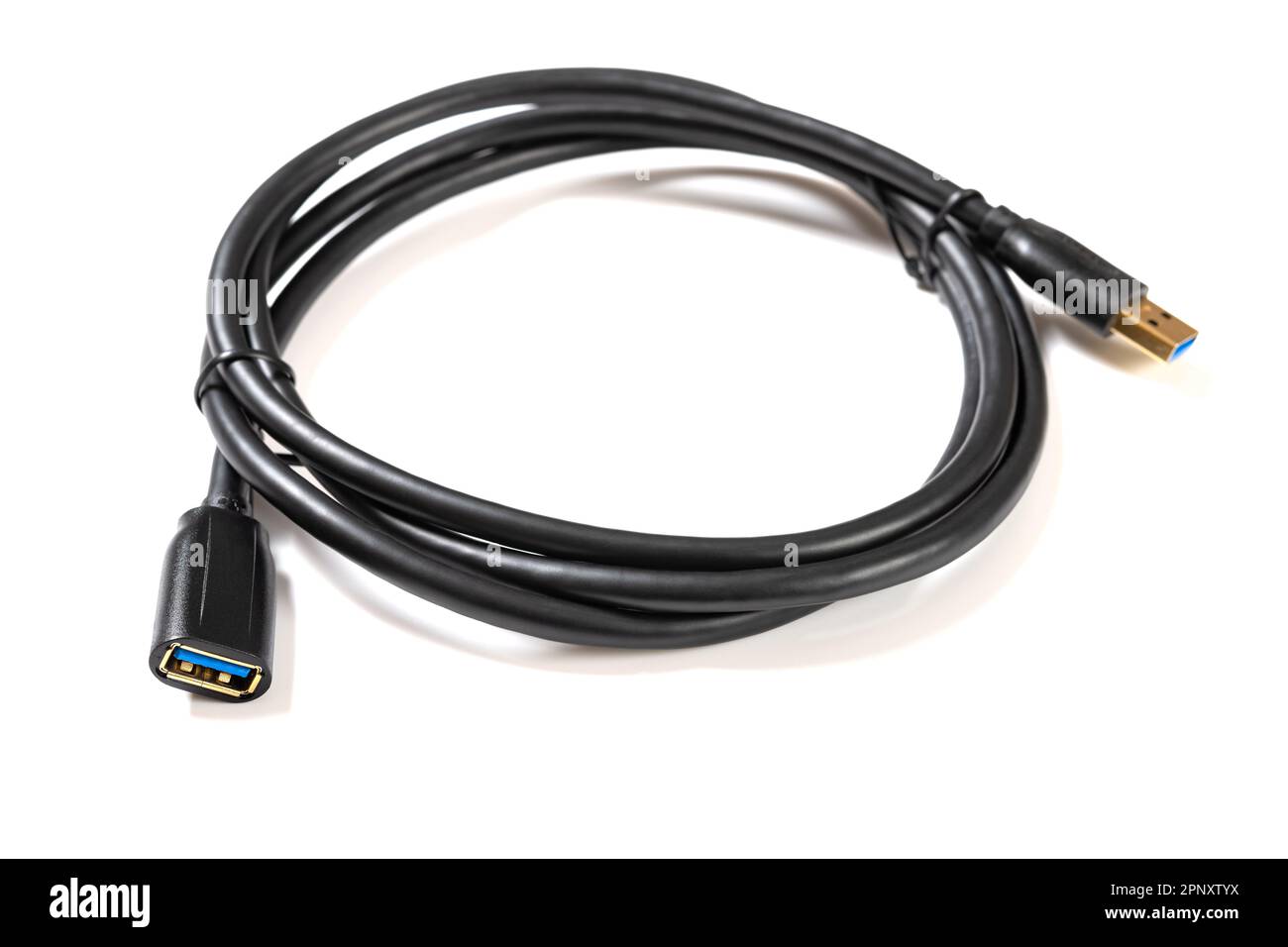 black usb cable on a white background Stock Photo - Alamy