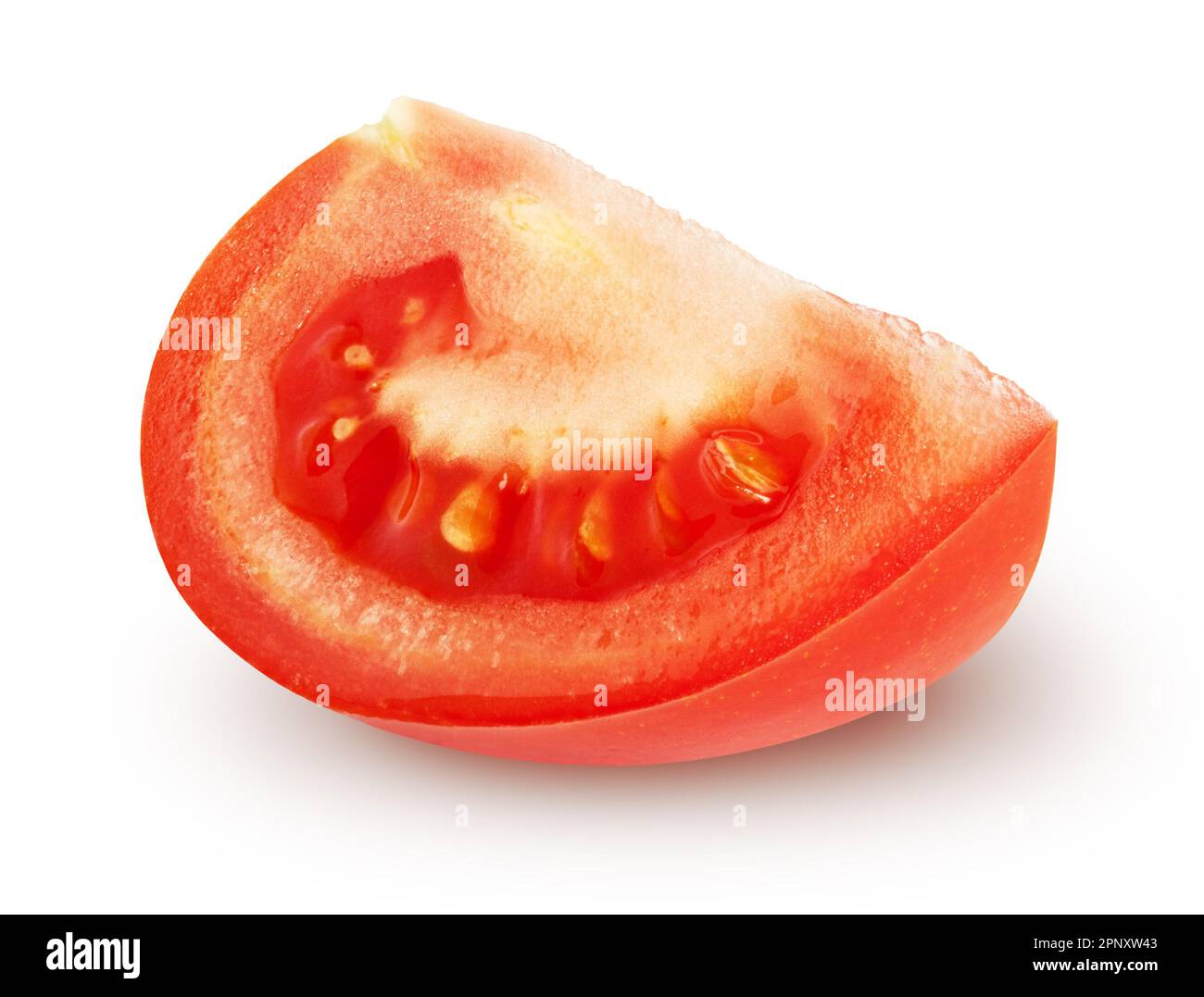Isolated Tomato slice. Single Tomato slice isolated on white, with ...