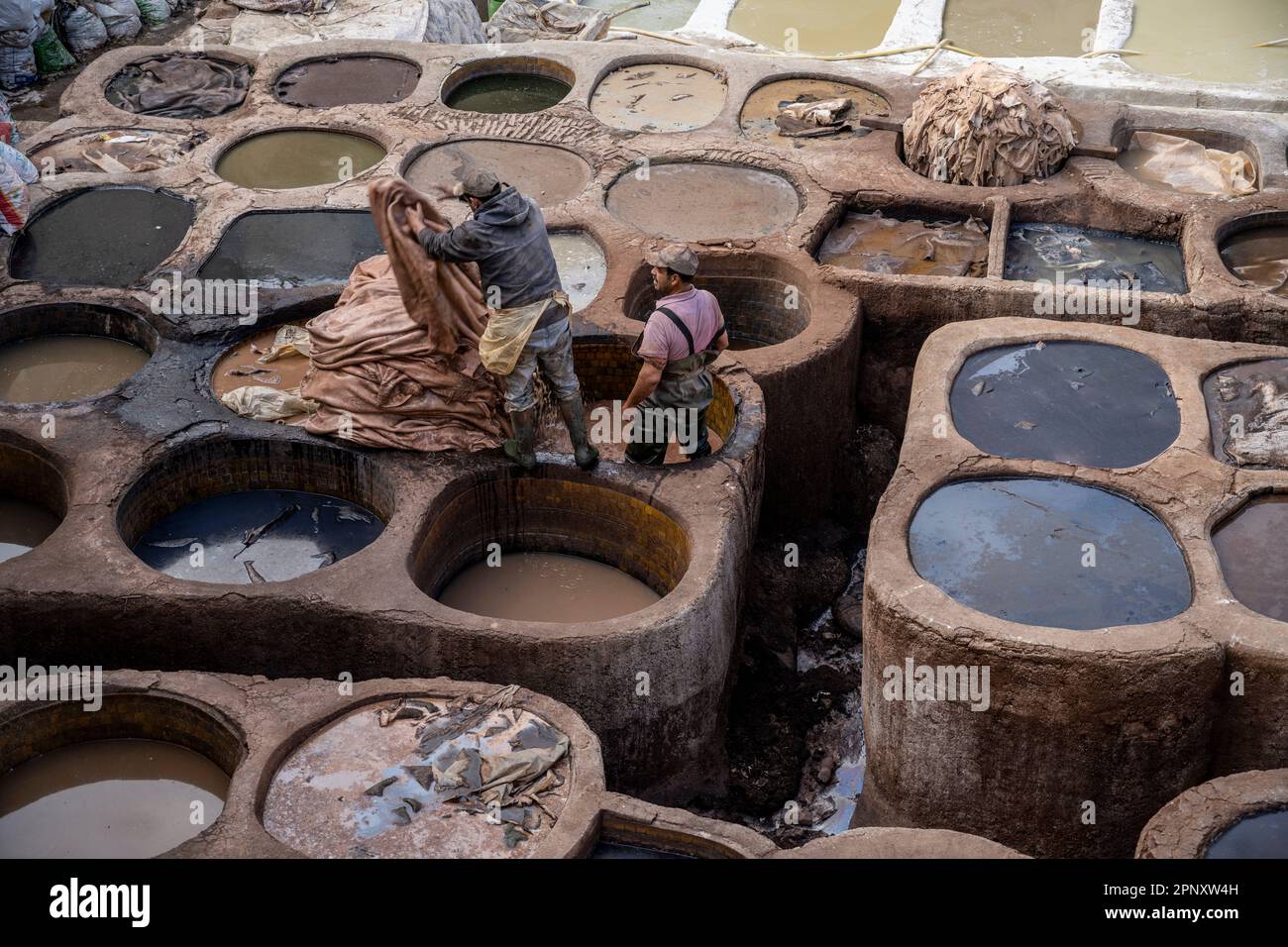 View of the tanneries from a neighboring terrace Stock Photo - Alamy