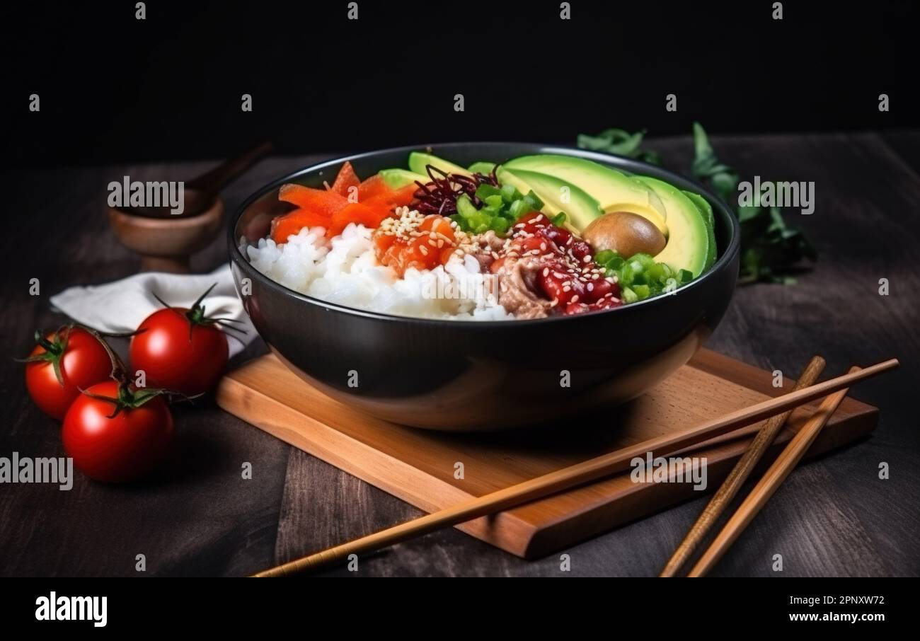 Seafood Fried Rice with Tomatoes Chinese Dish Stock Photo - Alamy
