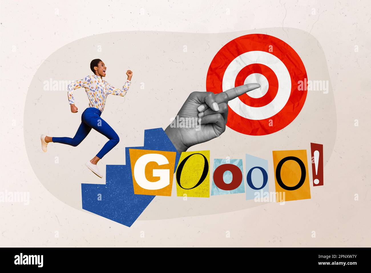 Creative abstract photo artwork collage of ambitious purposeful ...