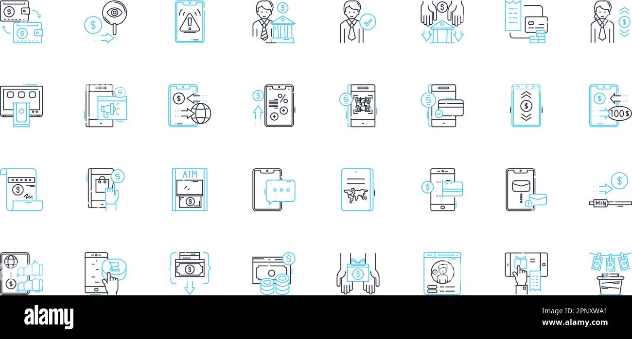 Funds linear icons set. Investments, Assets, Securities, Liquidity ...