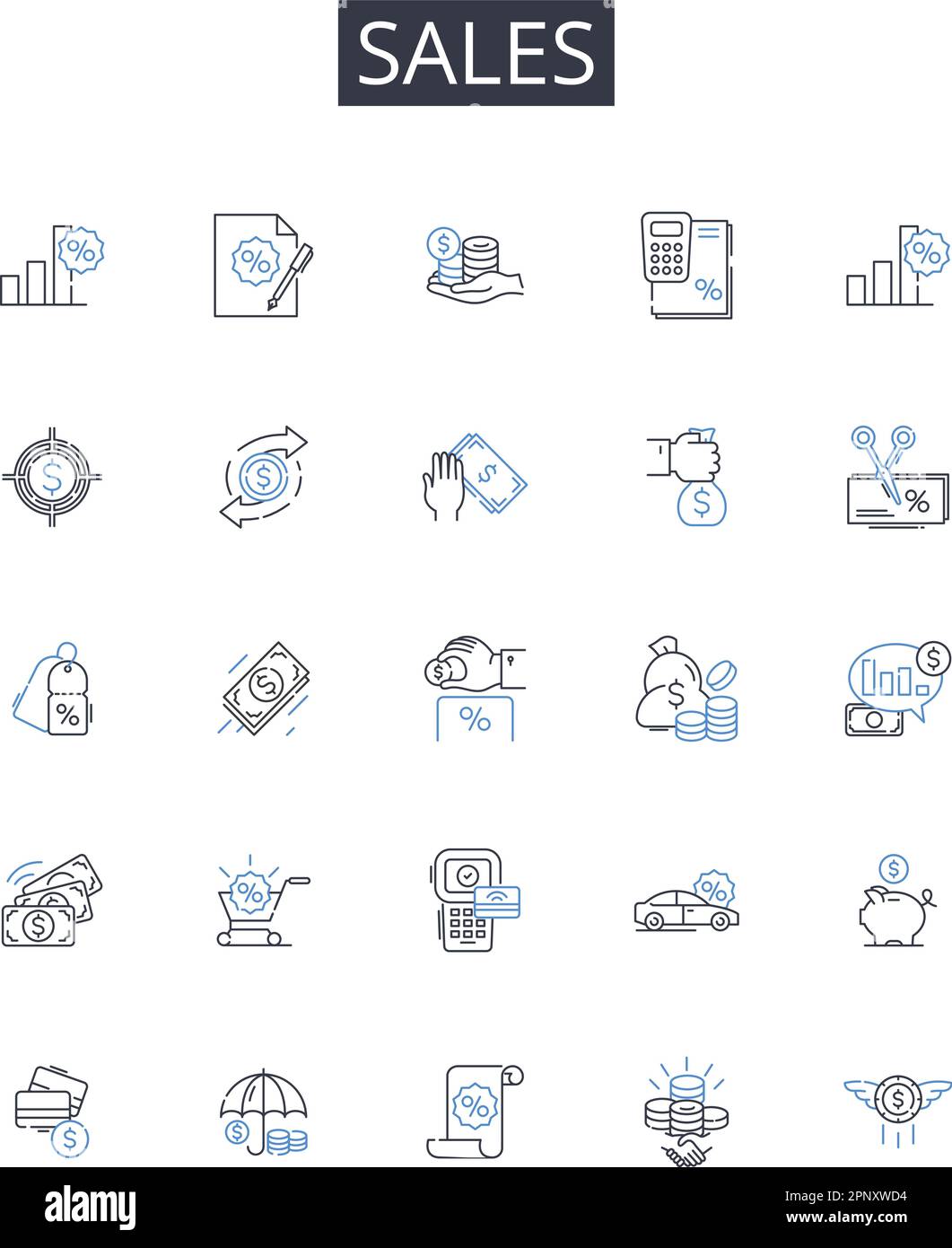Sales line icons collection. Marketing, Business, Revenue, Income ... Sales line icons collection. Marketing, Business, Revenue, Income ...