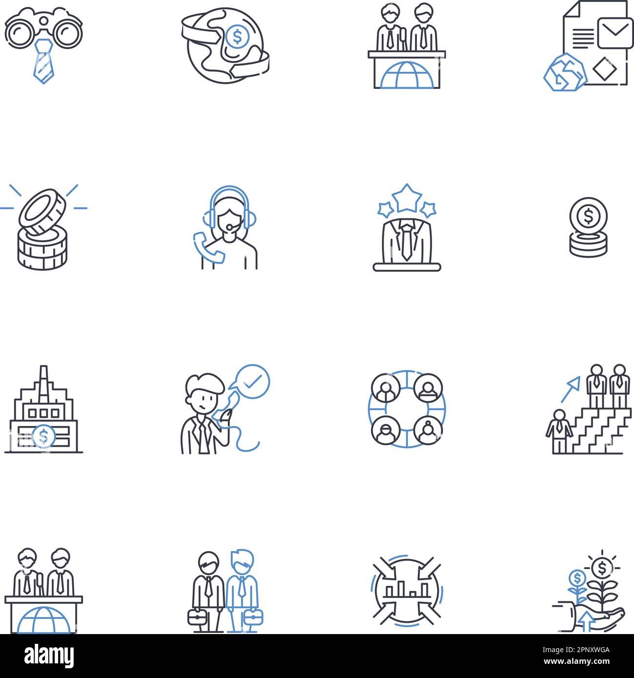 Global Connectivity Line Icons Collection Connectivity Nerk Integration Interdependence