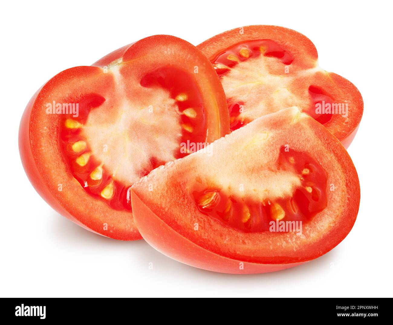 Isolated Tomatoes. Fresh Tomato slices isolated on white, with clipping ...