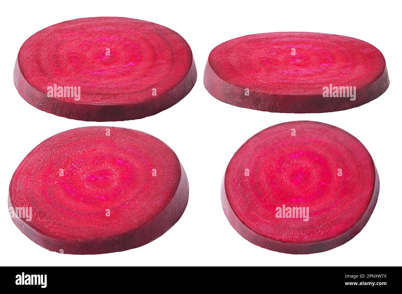 Isolated Beetroot. Different angels of beetroot slices isolated on ...