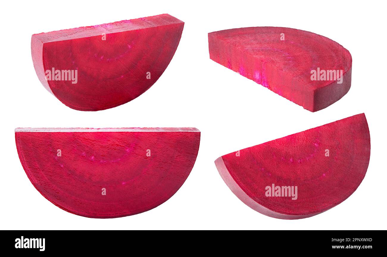 Isolated Beetroot. Different angels of beetroot pieces isolated on ...