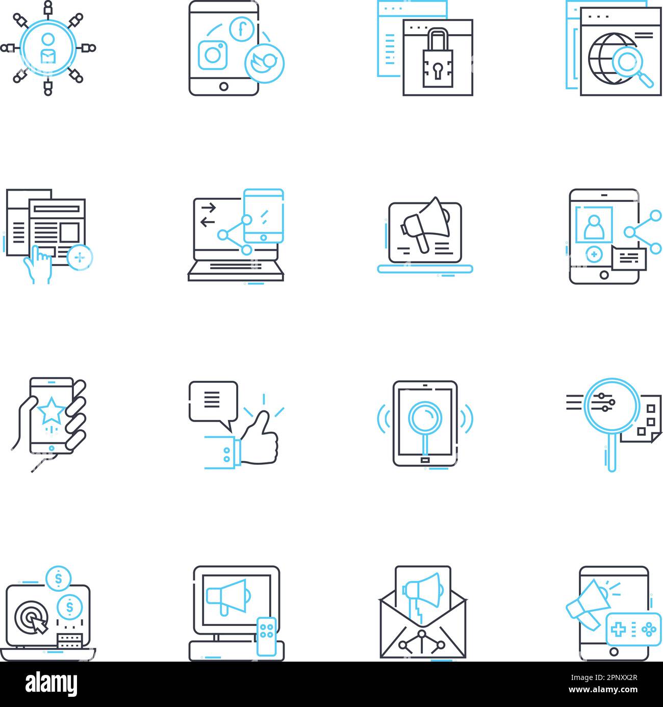 Unique social media icon set hi-res stock photography and images - Alamy