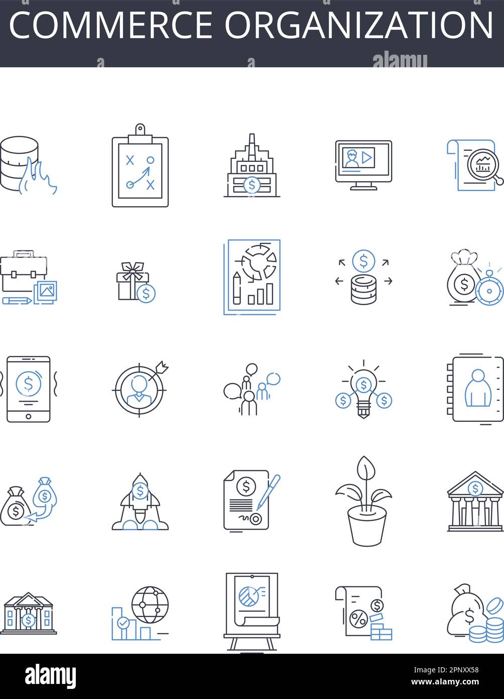 Commerce organization line icons collection. Robotics, Automation ... Commerce organization line icons collection. Robotics, Automation ...