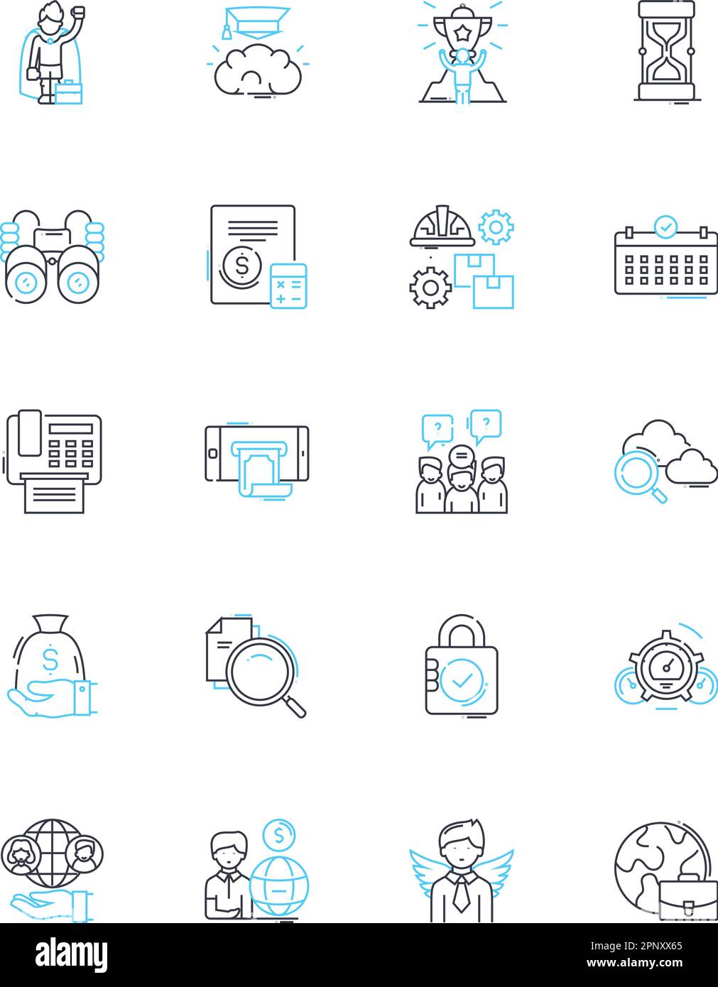 Self-employment linear icons set. Entrepreneurship, Independence, Sole ...