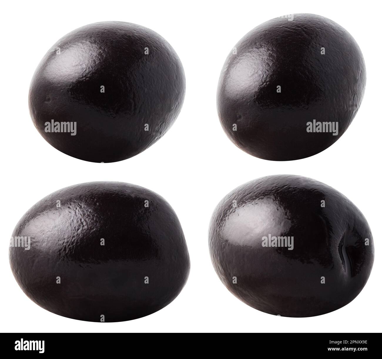 Isolated olives. Collection of wet black olives isolated on white ...