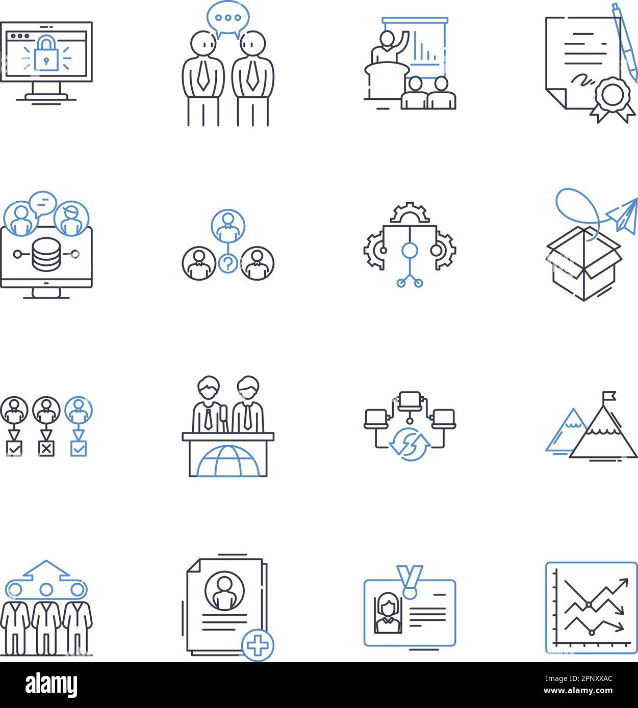 Performance Review Line Icons Collection Feedback Evaluation Assessment Appraisal Rating