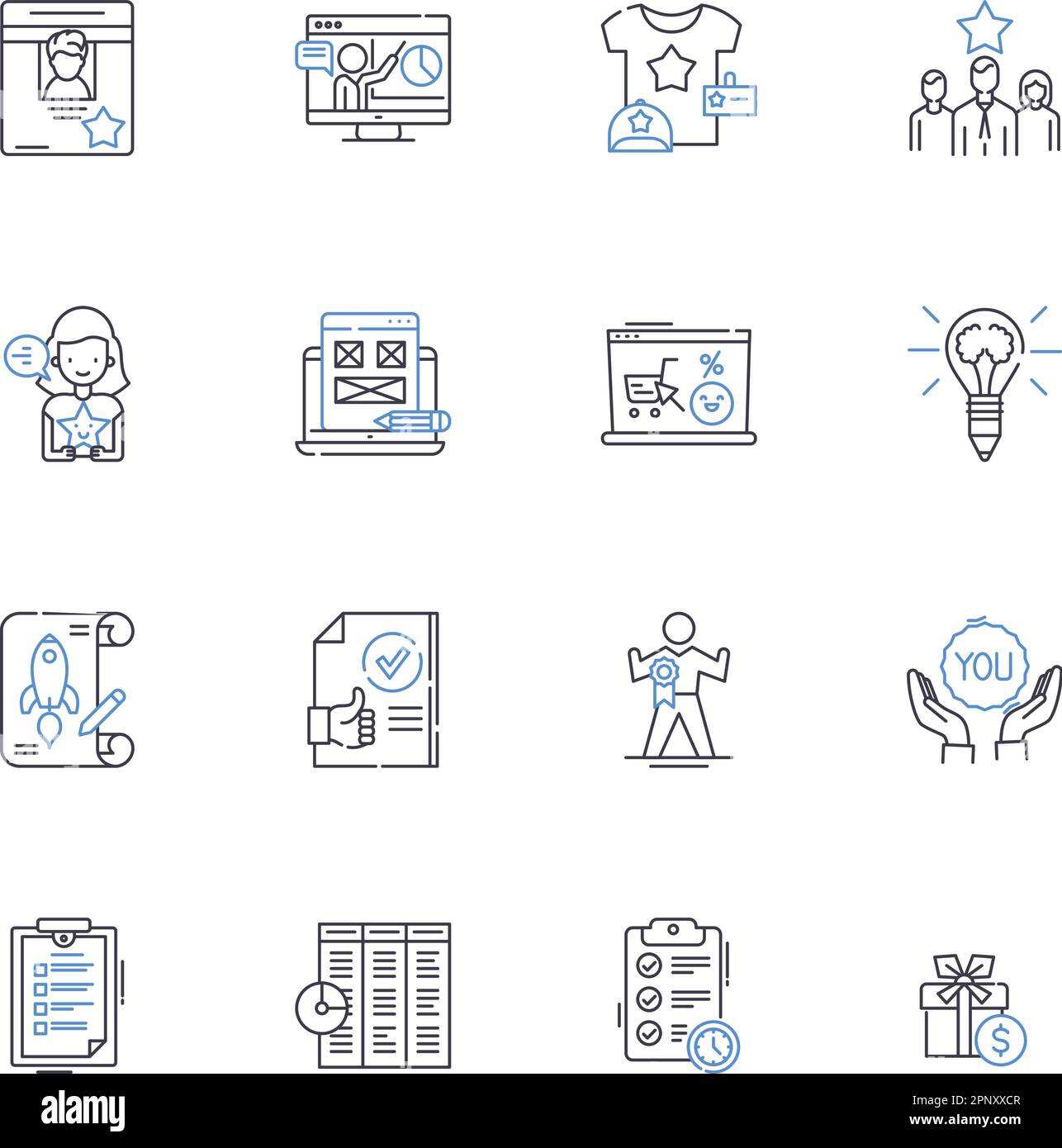 Influencer marketing line icons collection. Engagement, Influencers ...