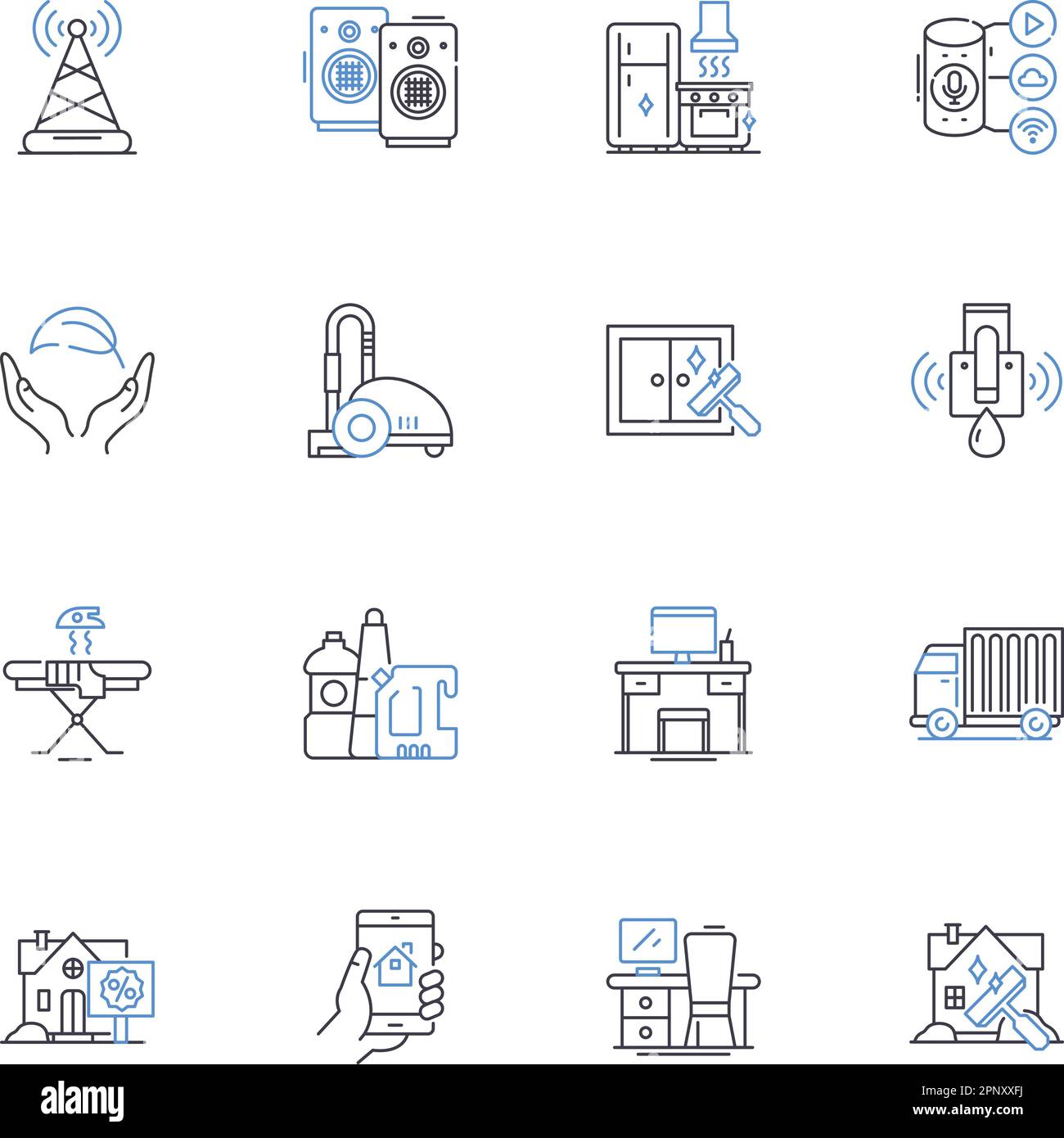 Connected living line icons collection. Nerked, Smart, Integrated, Intelligent, Digital ...