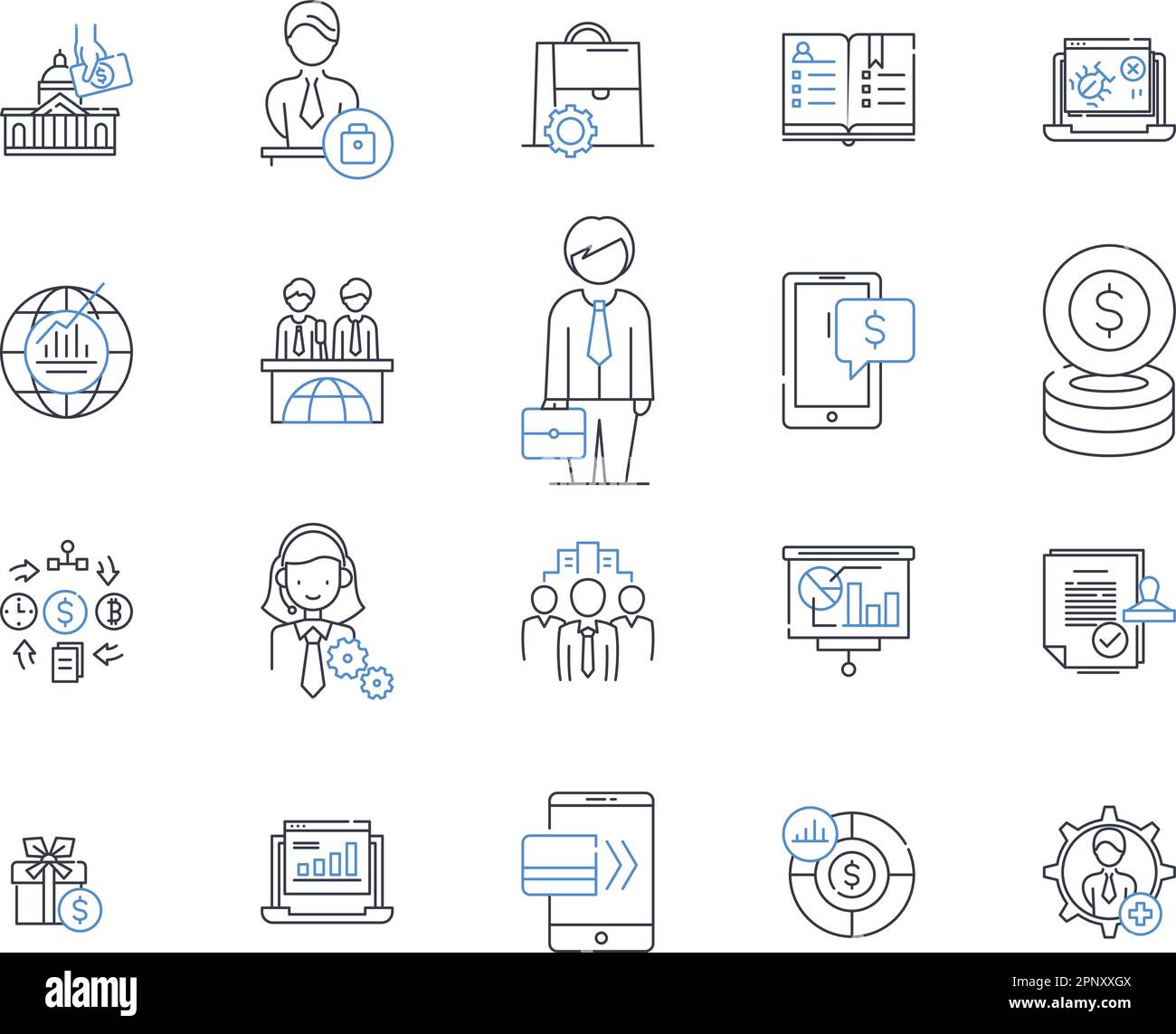 Corporate integration line icons collection. Partnership, Collaboration ...