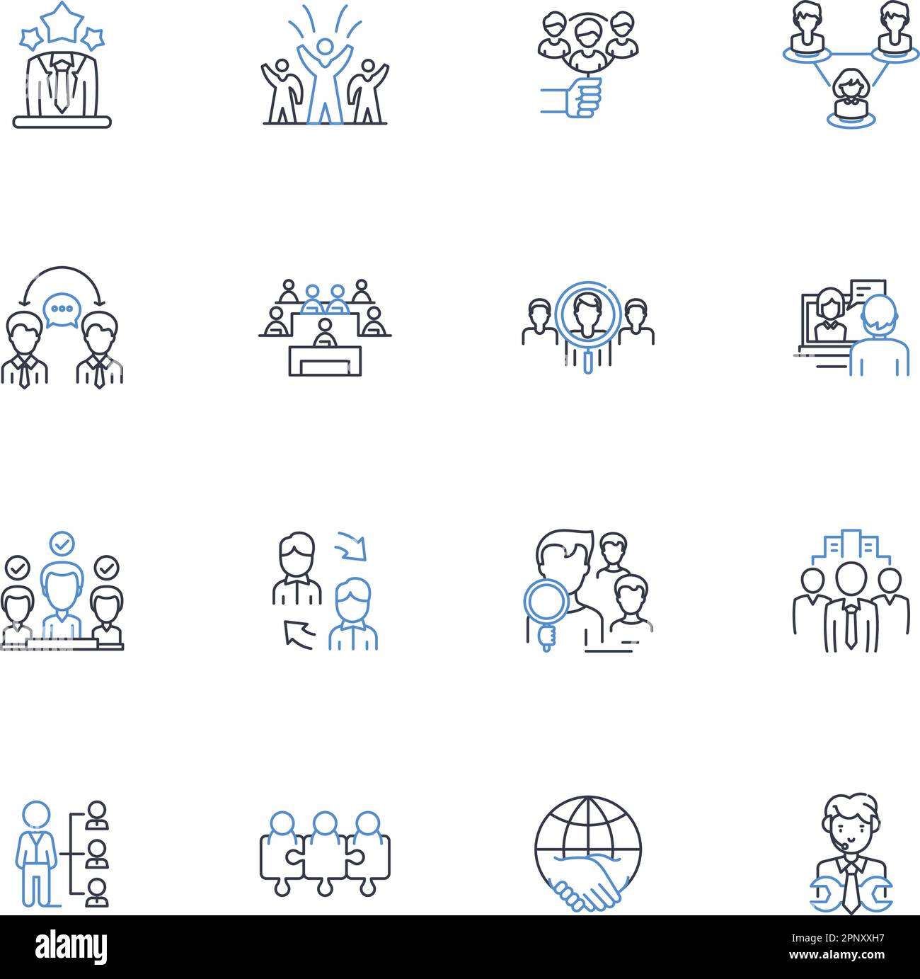Business management line icons collection. Strategy, Leadership ...