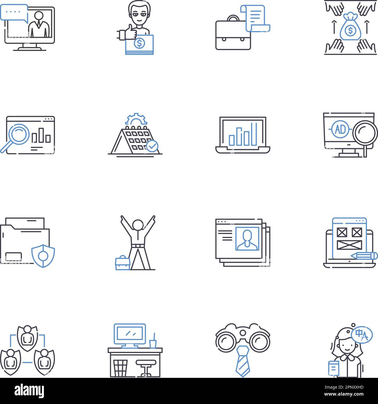 Partnership team line icons collection. Collaboration, Synergy ...