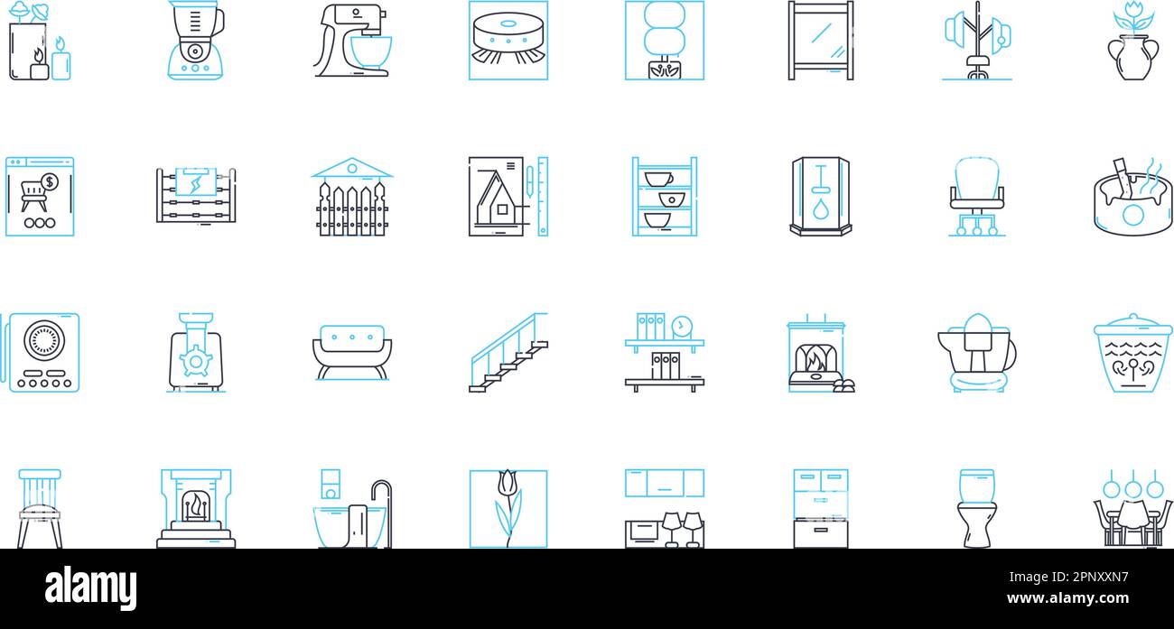 Recliner linear icons set. Comfort, Lounge, Relaxation, Support ...