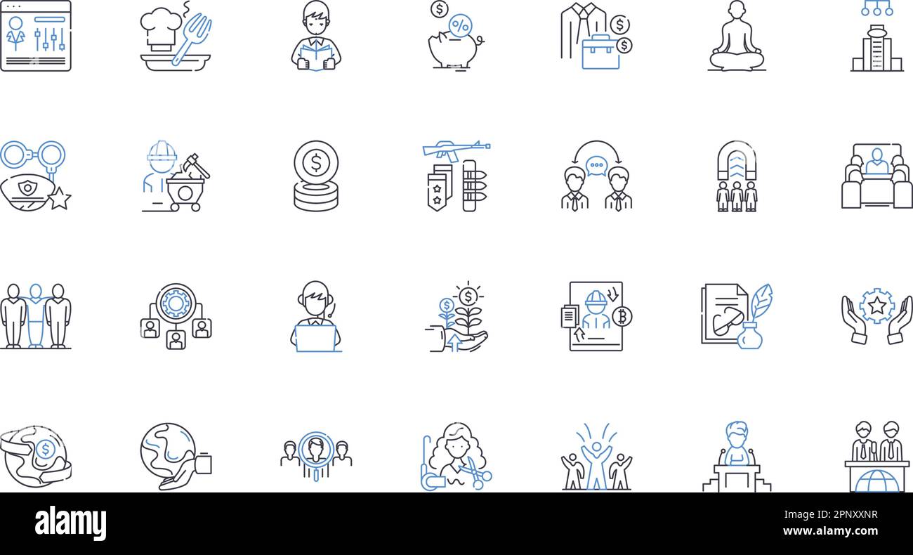 Audience Engagement line icons collection. Interaction, Participation, Emotion, Interest ...