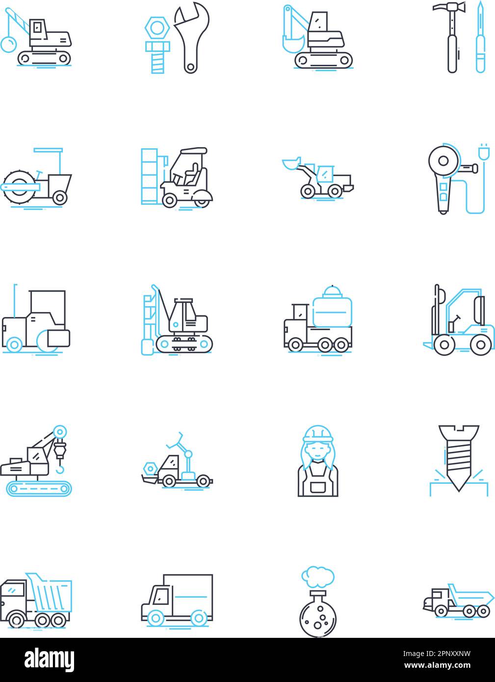 Surgical instruments linear icons set. Scalpel, Forceps, Scissors ...