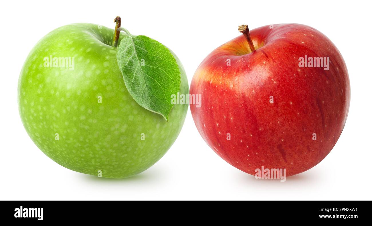 Isolated appleS. Two green and red apple fruit isolated on white ...