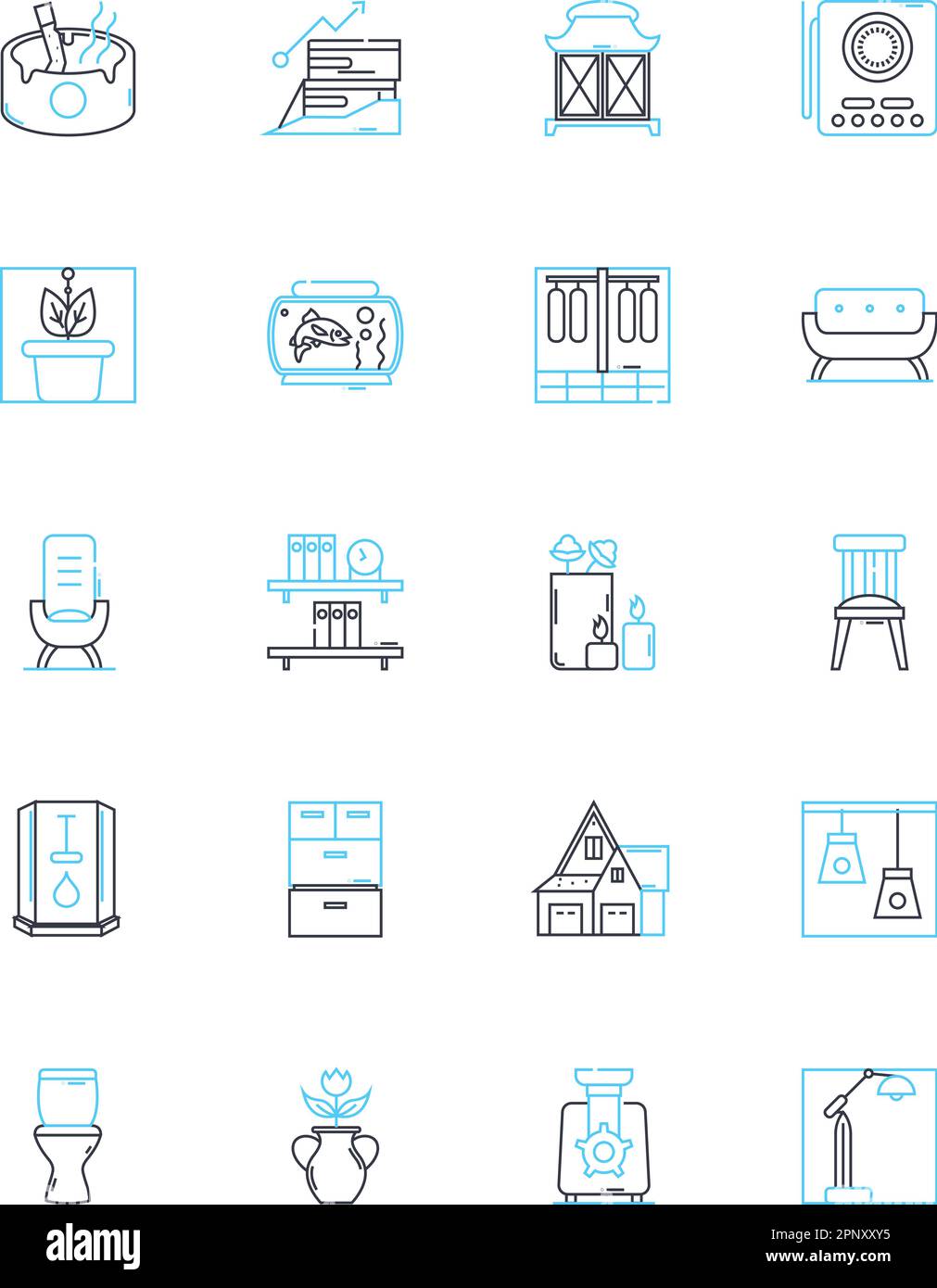 Recliner linear icons set. Comfort, Lounge, Relaxation, Support ...