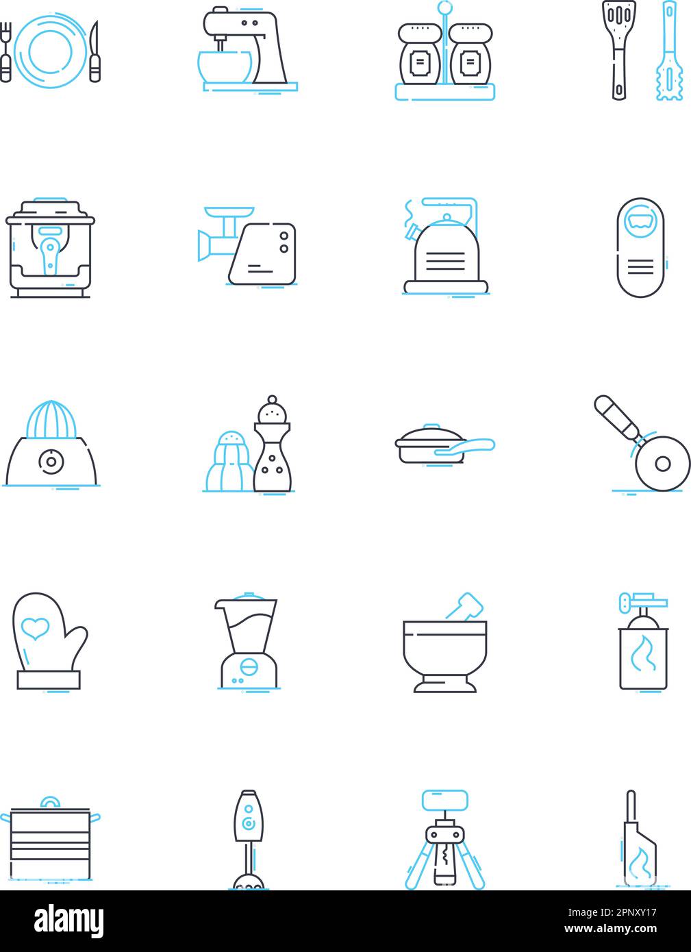 Chef linear icons set. Culinary, Gourmet, Creative, Skilled, Passionate ...