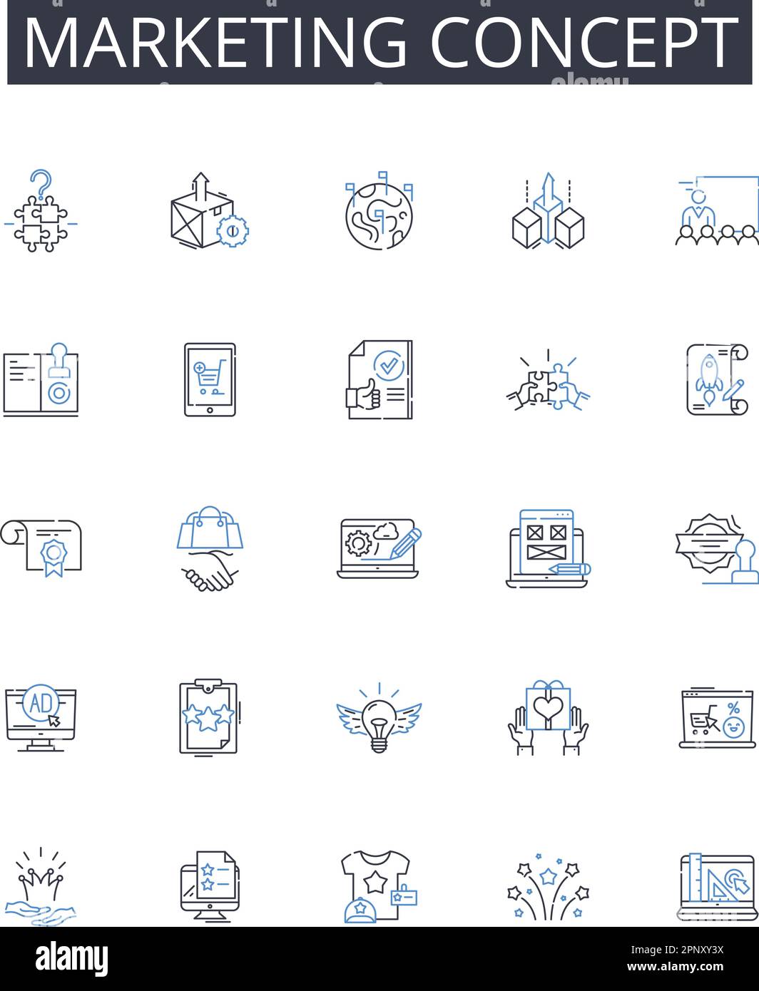 Marketing concept line icons collection. Advertising concept, Sales ...