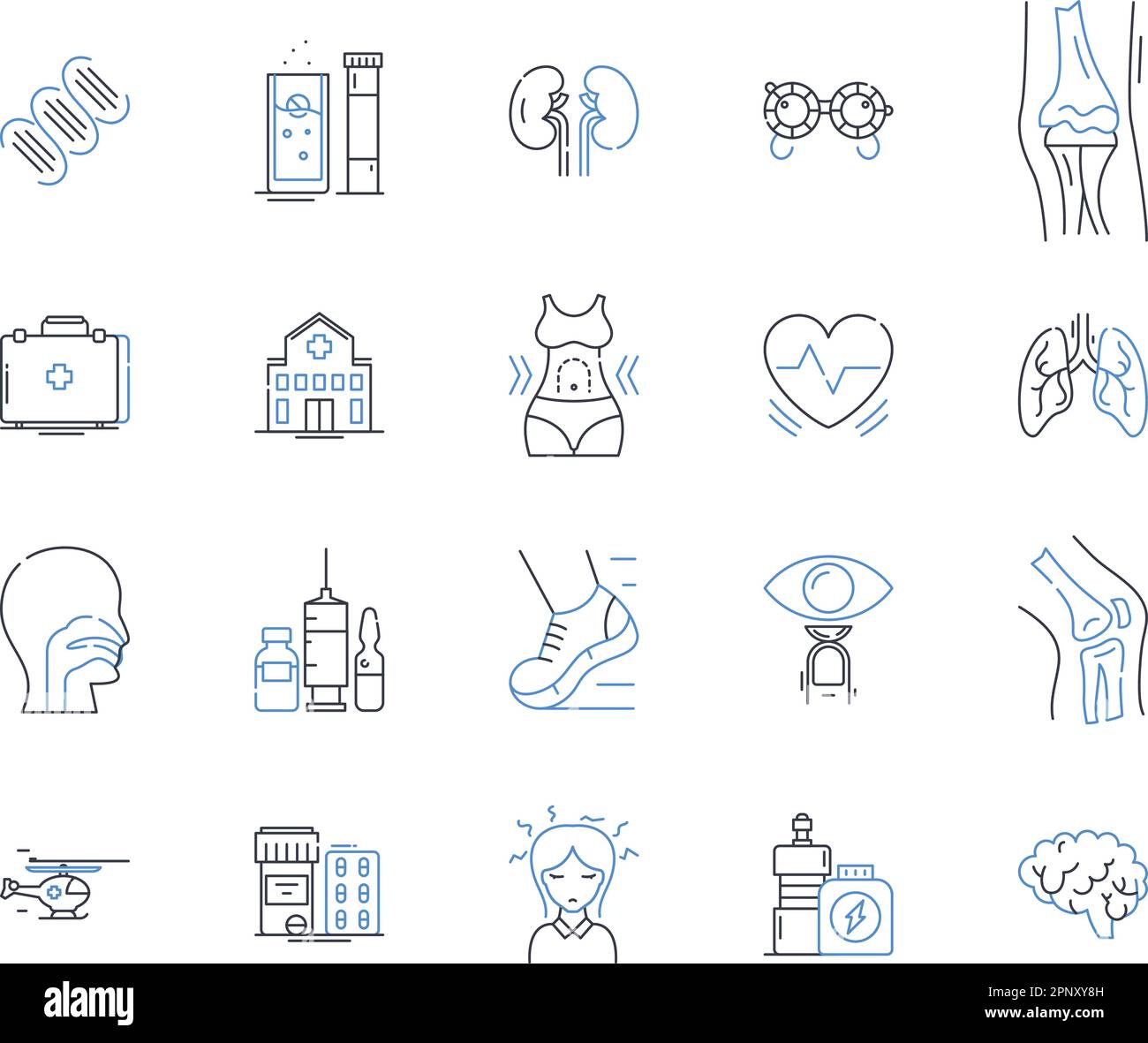 Health station line icons collection. Wellness, Screening, Prevention ...