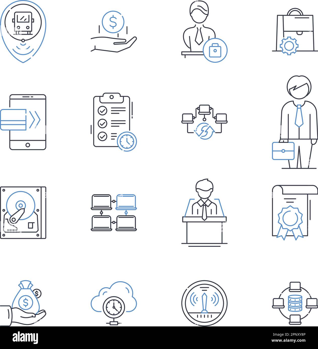 My management line icons collection. Leadership, Delegation ...