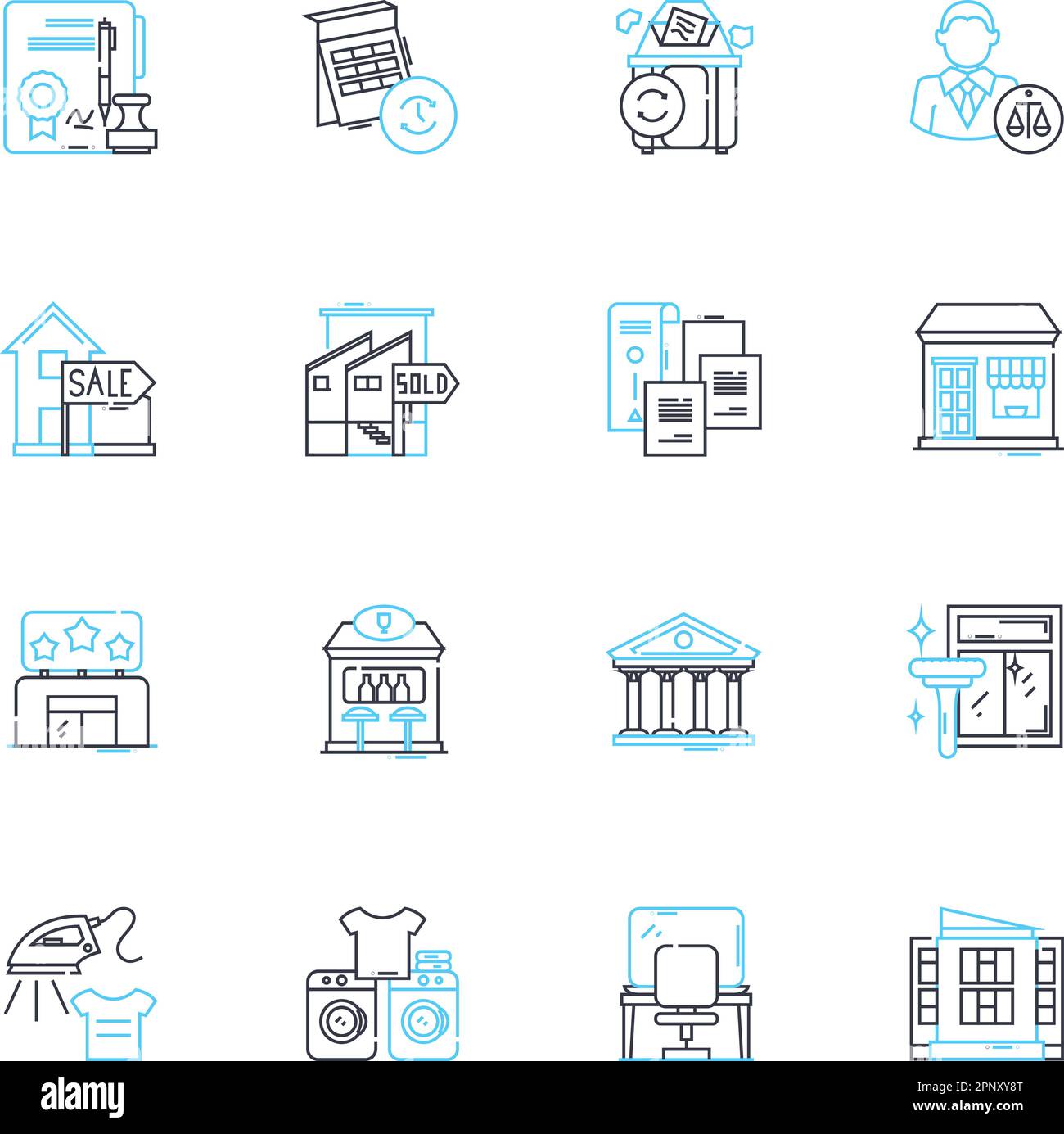 Inheritance linear icons set. Bequest, Probate, Estate, Succession ...