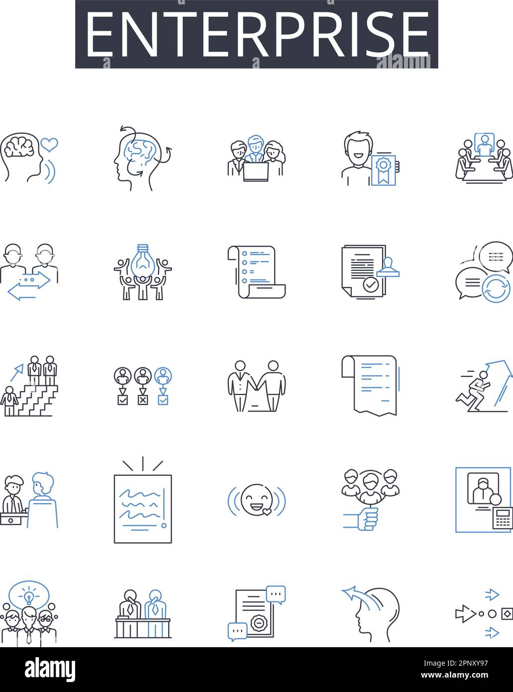 Enterprise line icons collection. Business, Corporation, Company ...