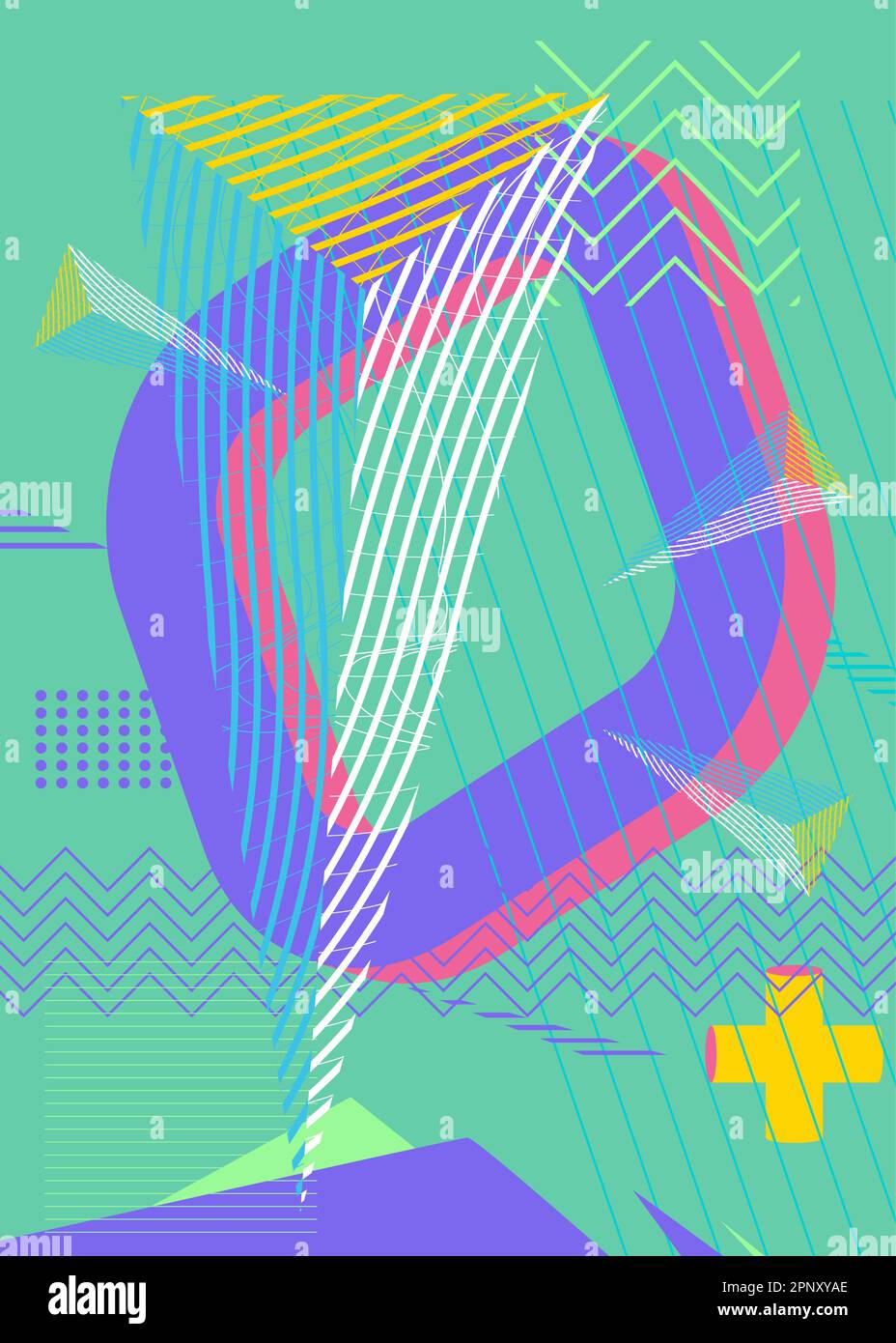 Colorful geometric cover. Abstract busy geometry background. Minimal ...