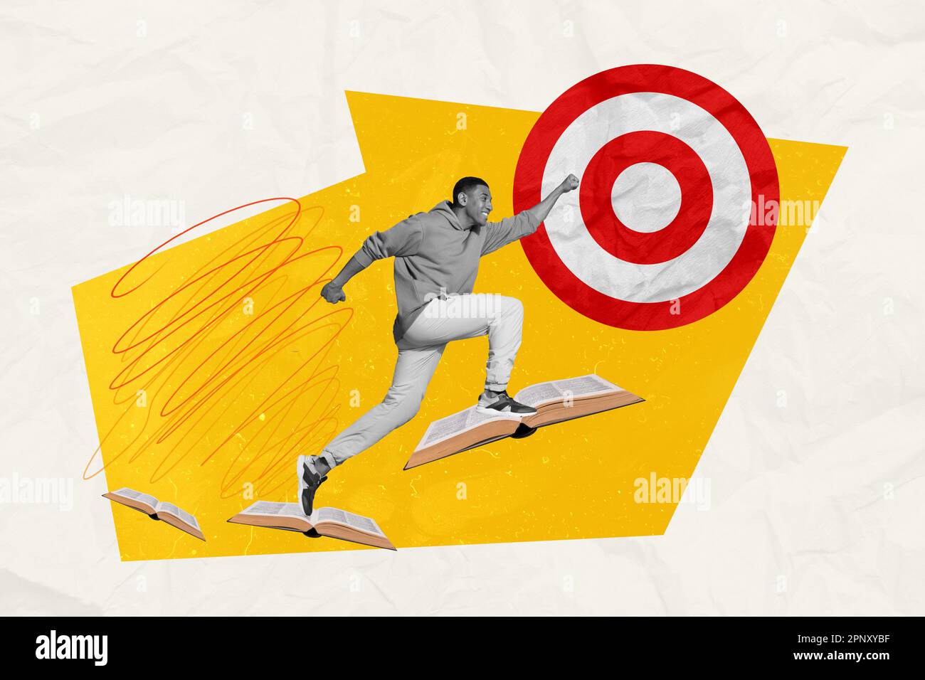 Magazine poster collage of confident persistent student want aim entry ...