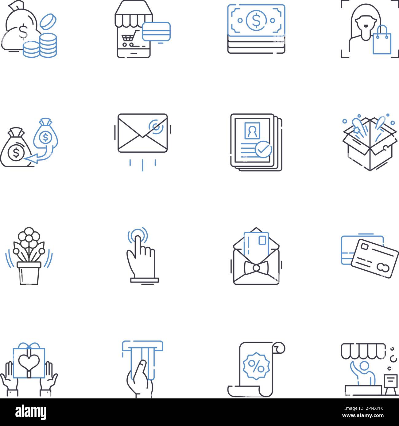 Retail complex line icons collection. Mall, Department store, Boutique ...