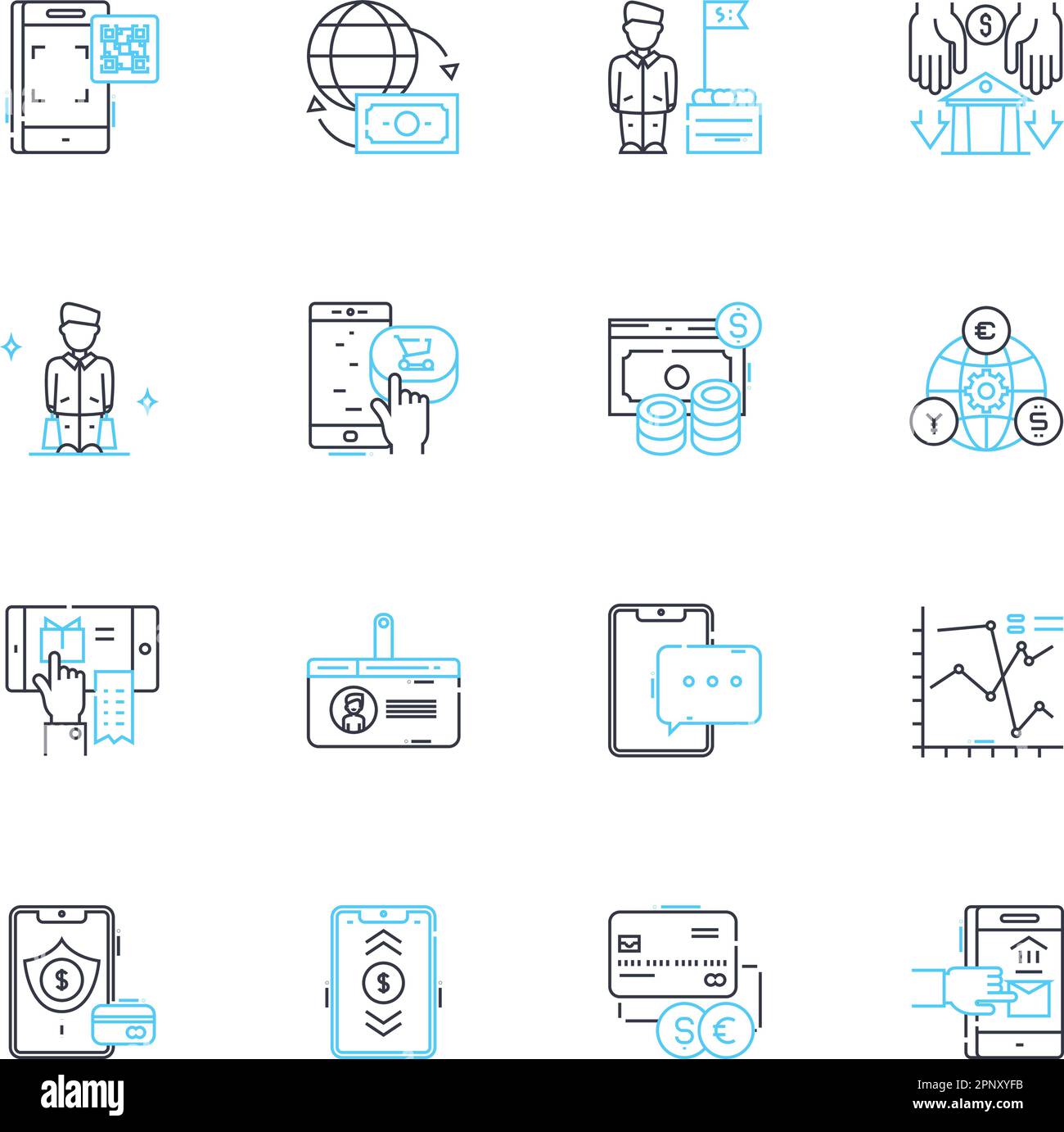 Cash linear icons set. My , Currency , Coins , Greenback , Dough ...