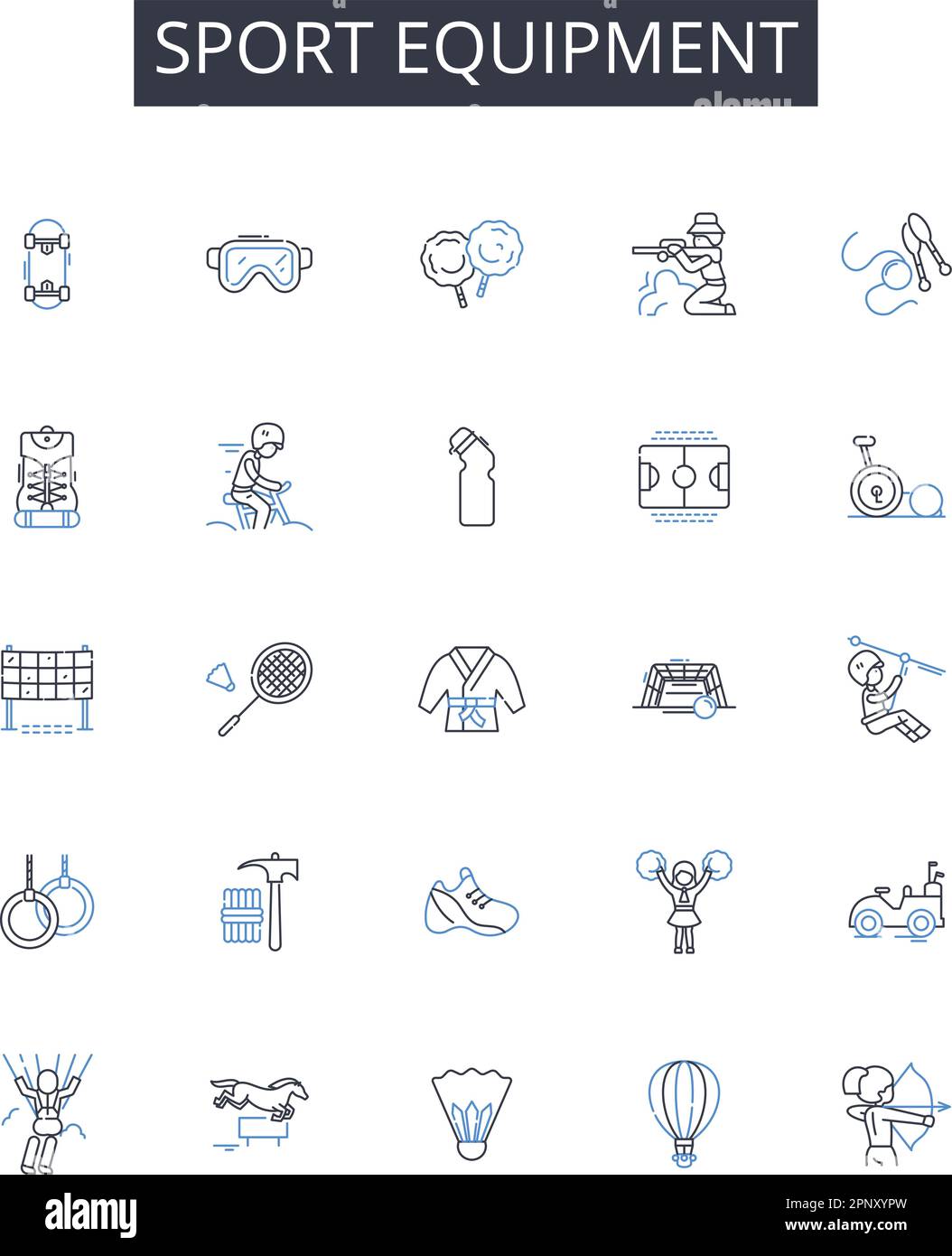 Sport equipment line icons collection. Gear, Apparatus, Accessories ...