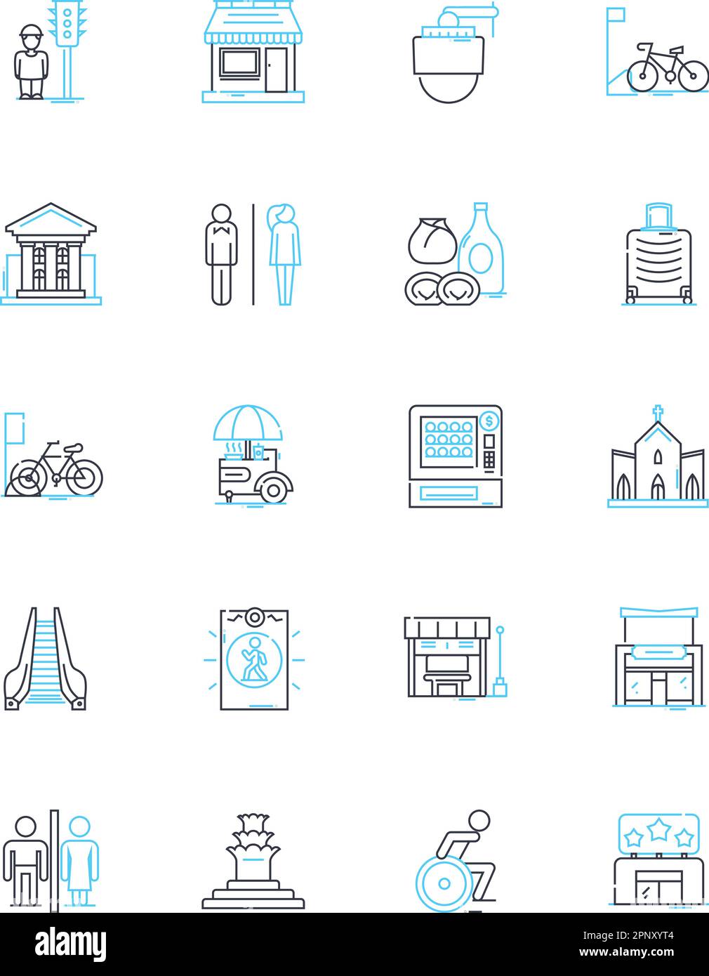 Intelligent Cities Linear Icons Set Innovation Connectivity Sustainability Efficiency