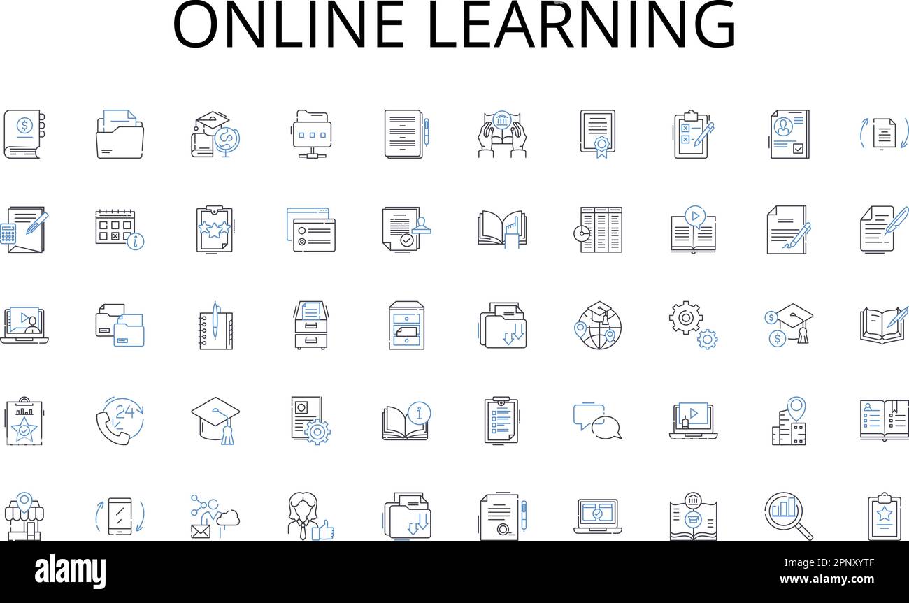 online learning line icons collection. Investments, Interest, Yield ...