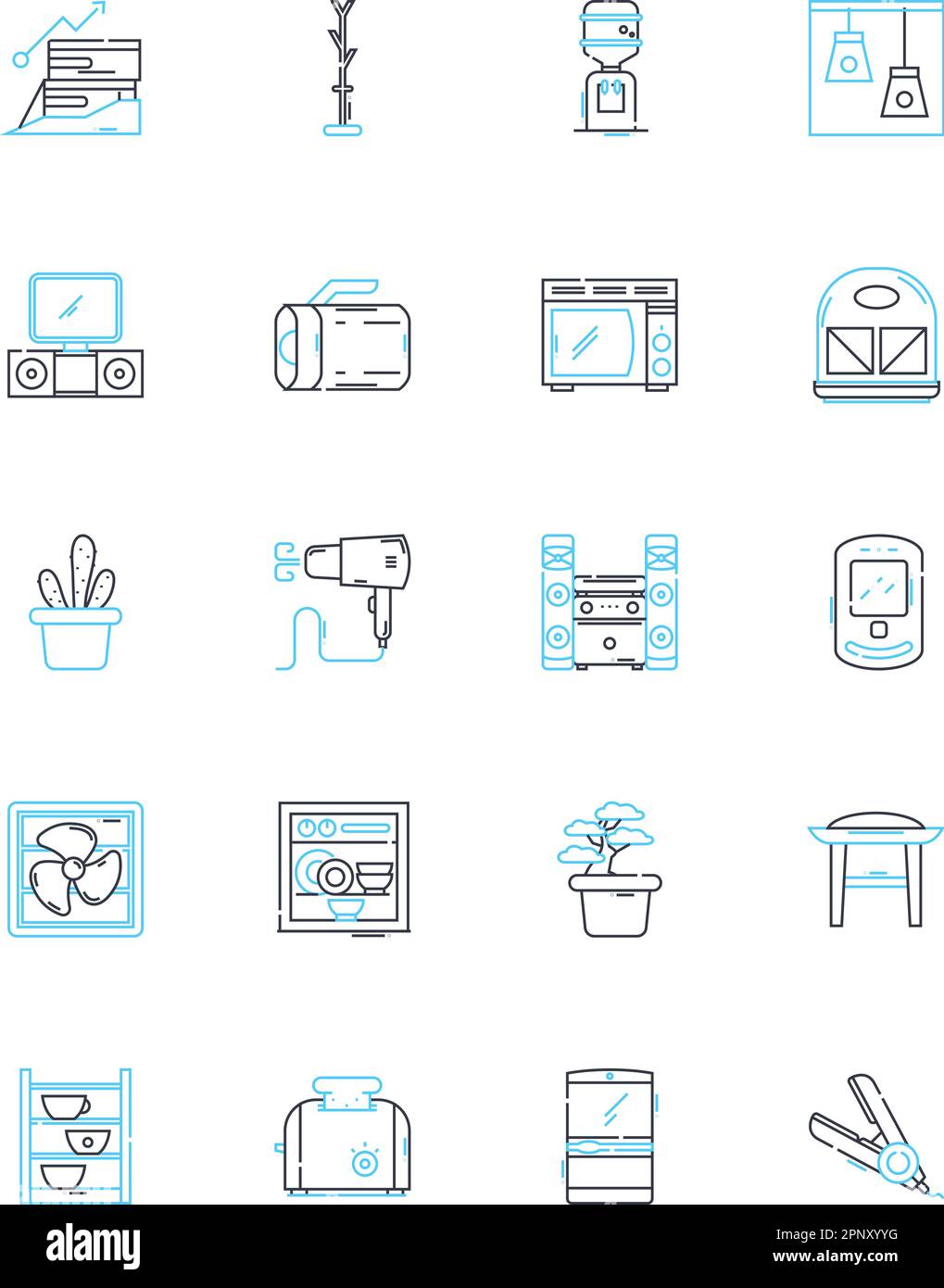 Refrigerator linear icons set. Cooling, Preservation, Freezing, Food ...