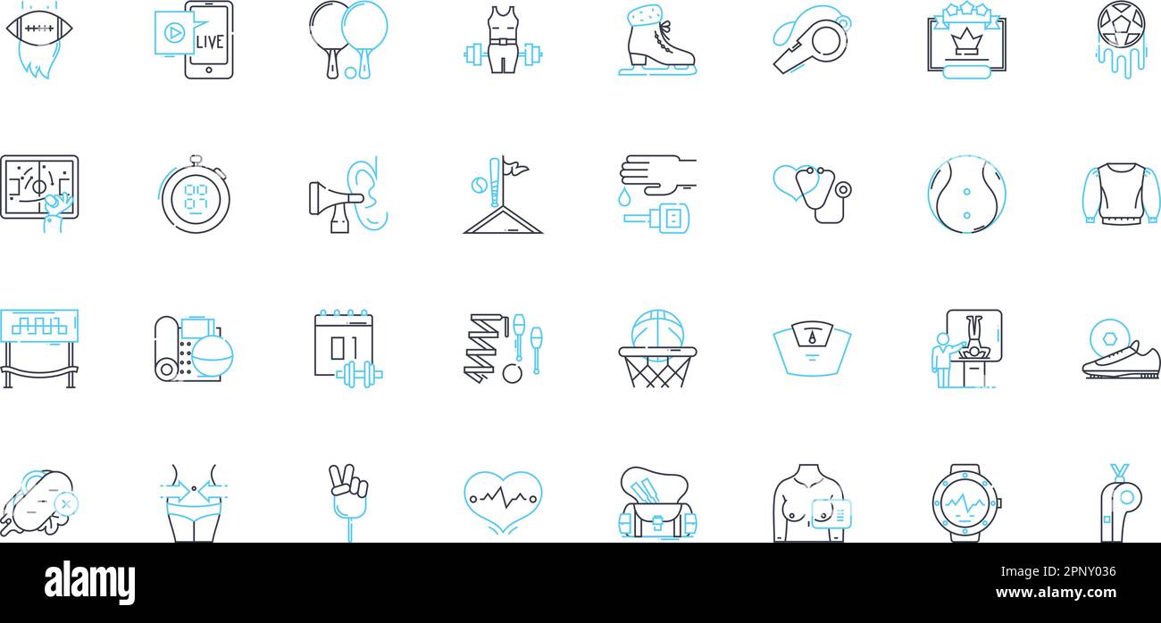 Active lifestyle linear icons set. Fitness, Endurance, Health, Strength ...